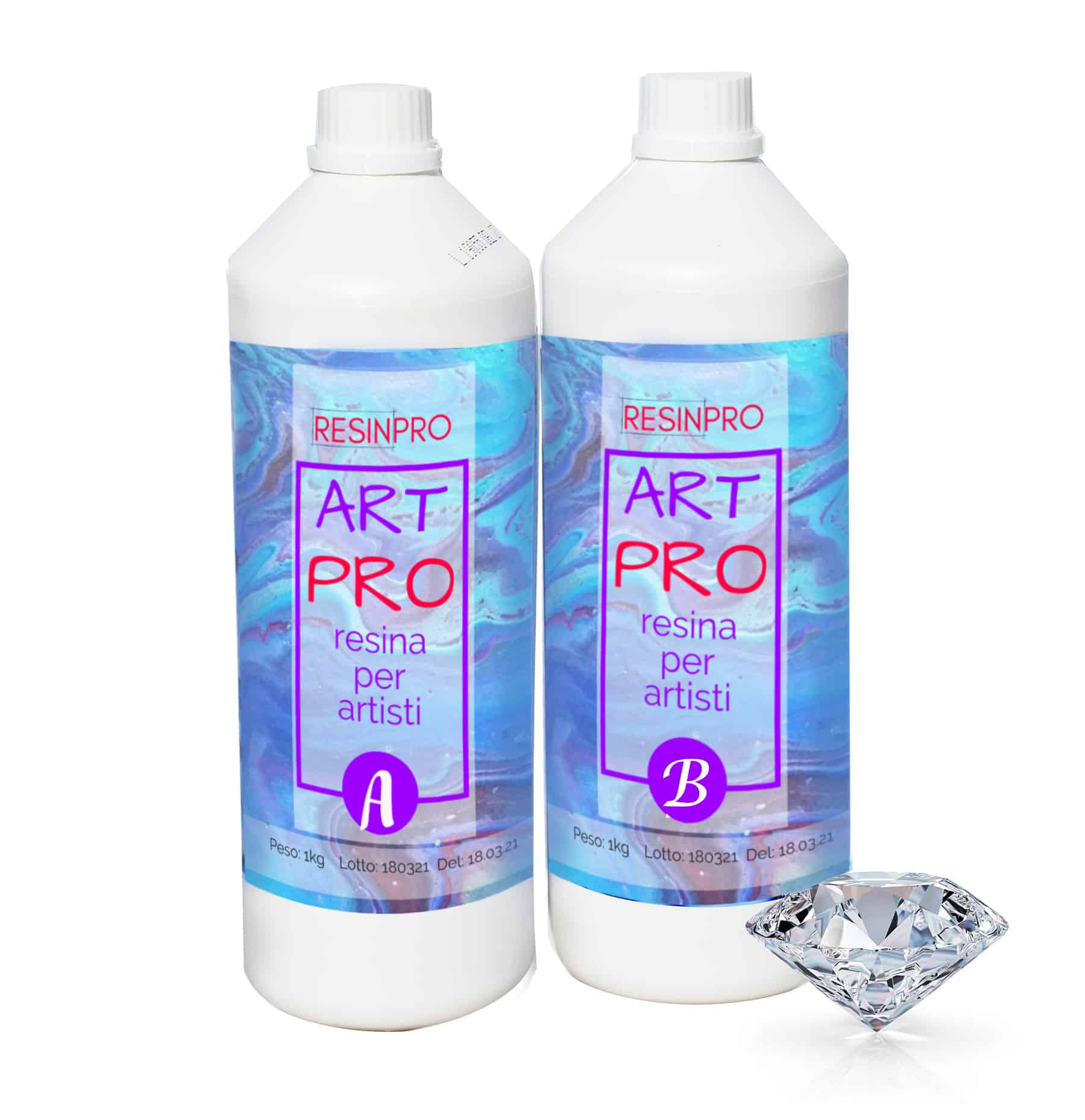 ART PRO Resina epossidica trasparente Atossica alta viscosità 1.66 KG | Resine Epossidiche RESIN PRO